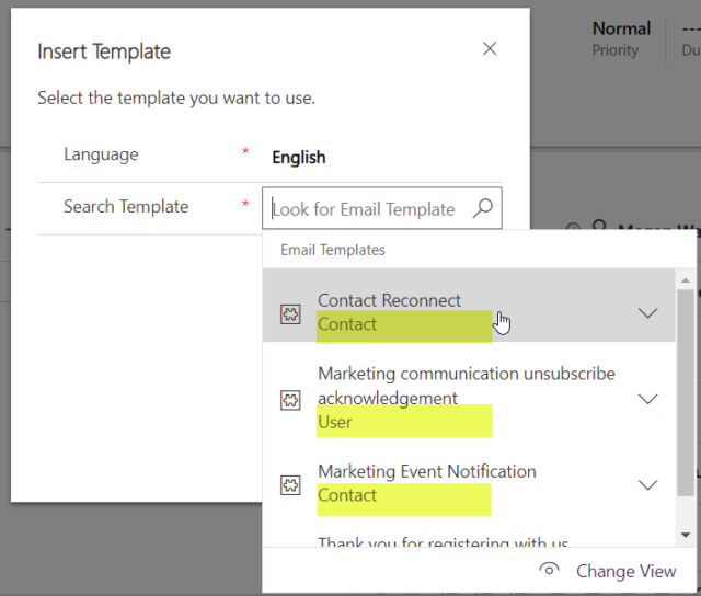 Issues Selecting Email Templates For Regarding Entities - Megan V. Walker