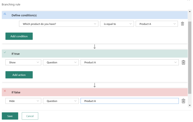 Displaying Information Using Branching Rules & Choice Questions