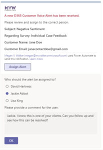 Managing D365 Customer Voice Alerts Via Microsoft Teams