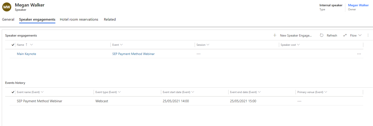 Events In D365 Marketing - Adding Team Members & Speakers