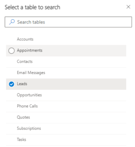 Adding Tables To Model-driven Power Apps for searching