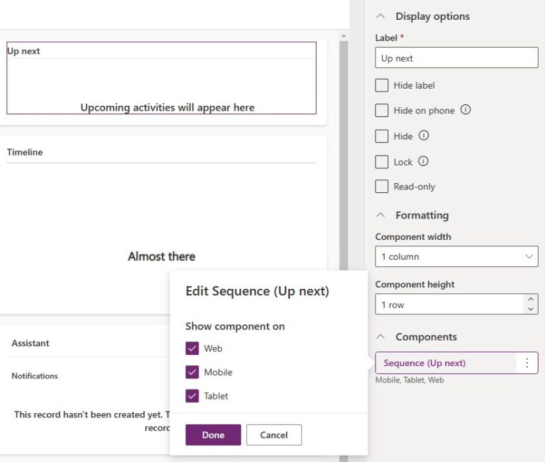 Using Focused View And Up Next In Model-Driven Apps