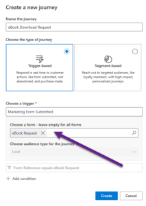 Triggering Journeys Using Realtime Marketing Form Submission