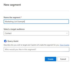 Create Segments From Marketing Lists In Realtime Marketing