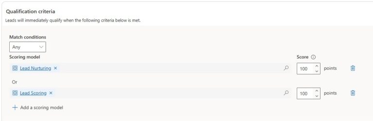 Using Lead Scoring Qualification Functionality