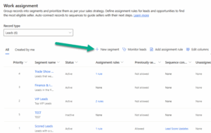 Defining Segments To Use With D365 Sales Sequences